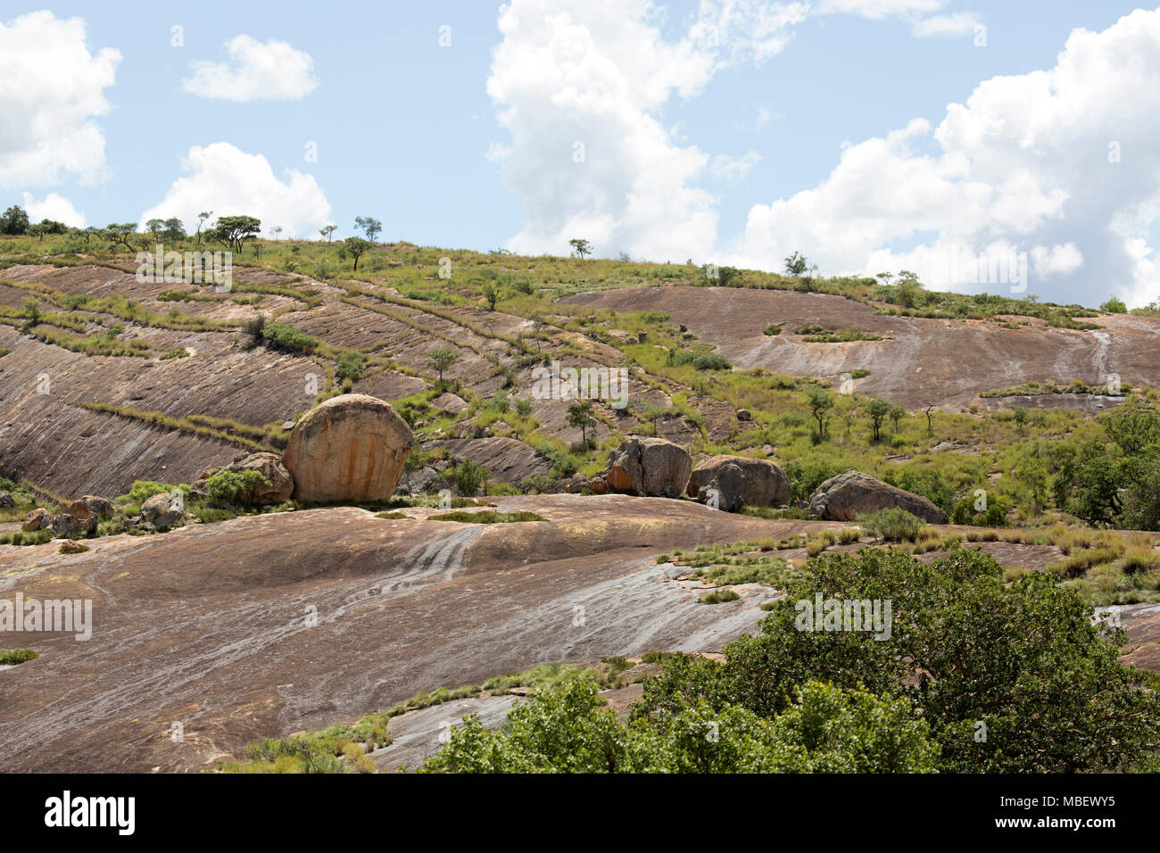 Boulders in Matobo National Park, Zimbabwe. The region's rocky hilltops ...