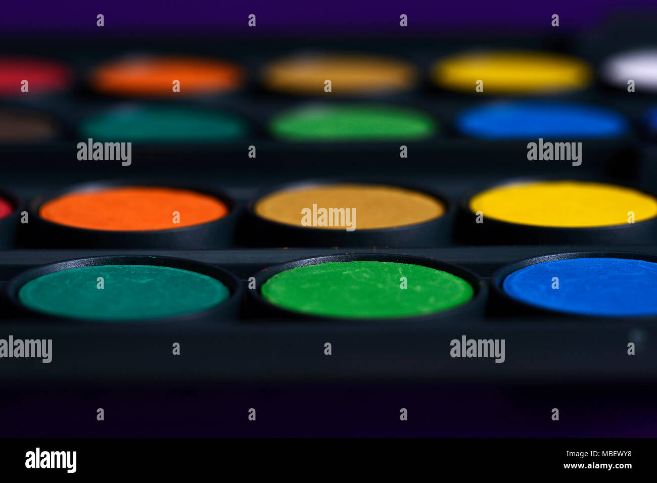 colorful watercolor paint for drawing close-up, background Stock Photo ...