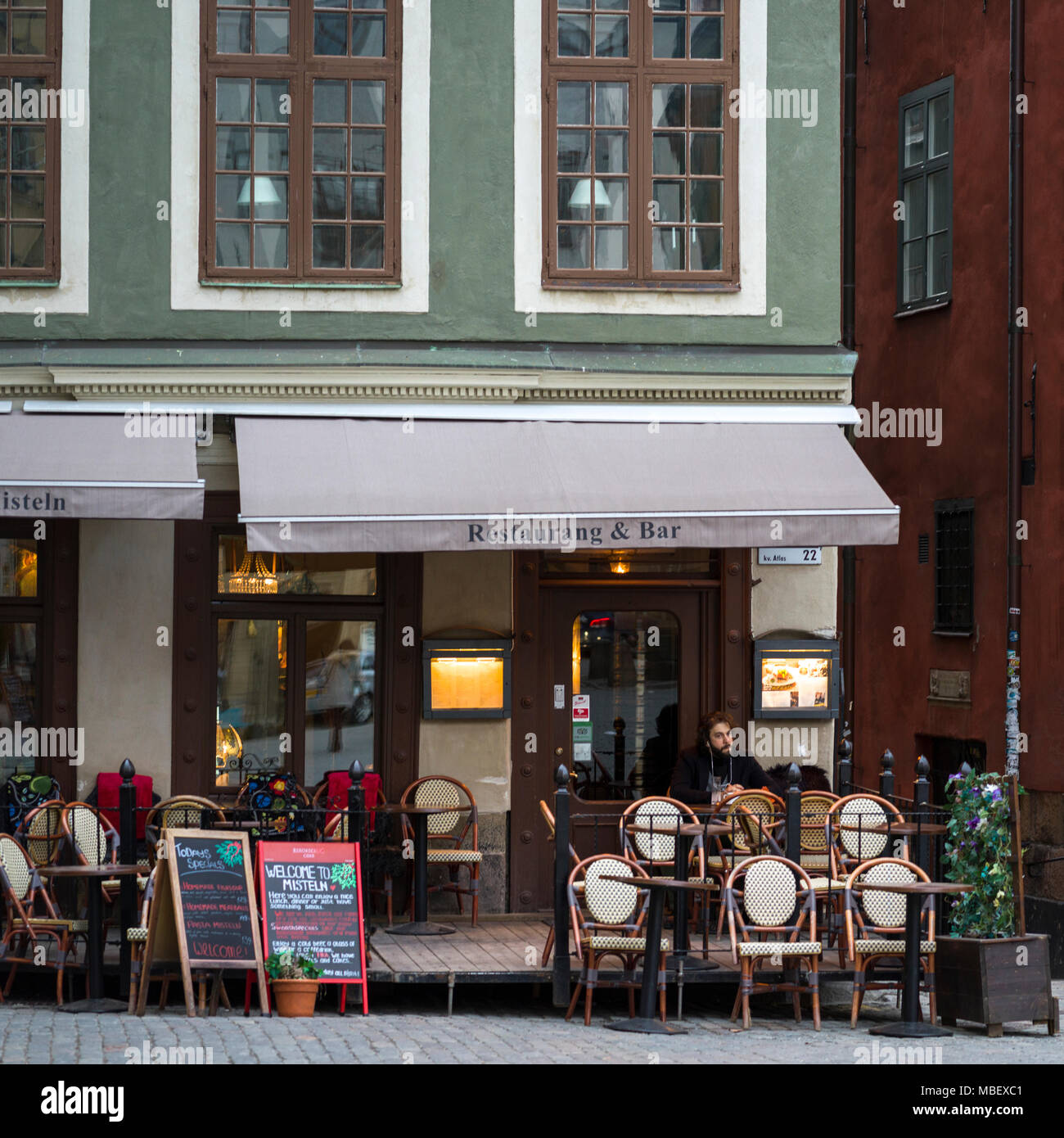 Facade of restaurant, Stortorget, Gamla Stan, Stockholm, Sweden Stock ...