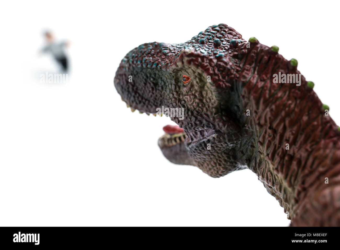 Dinosaur chasing human hi-res stock photography and images - Alamy