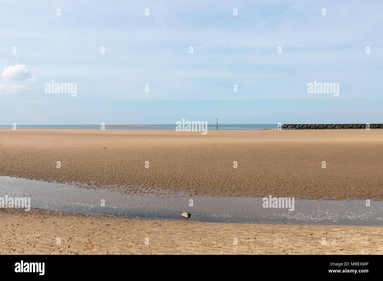 The empty beach at New Brighton on the Wirral Peninsula, England, UK Stock Photo - Alamy