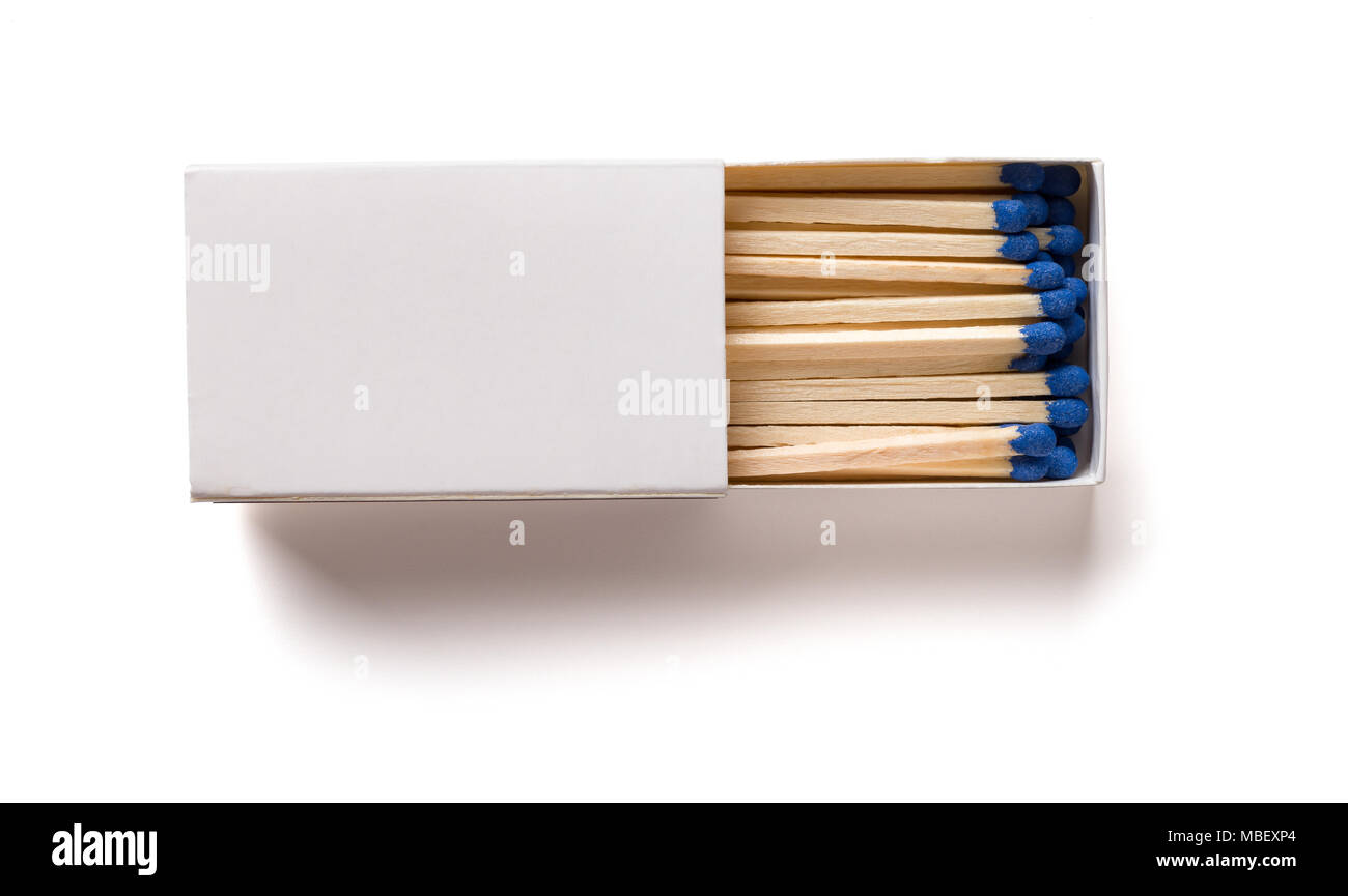 top view opened matchbox on white with clipping path Stock Photo - Alamy
