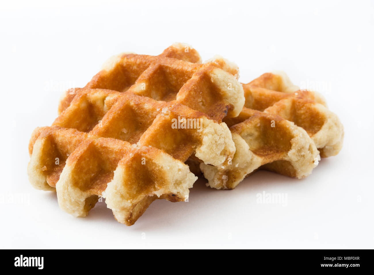 Belgian waffles isolated on white background Stock Photo - Alamy