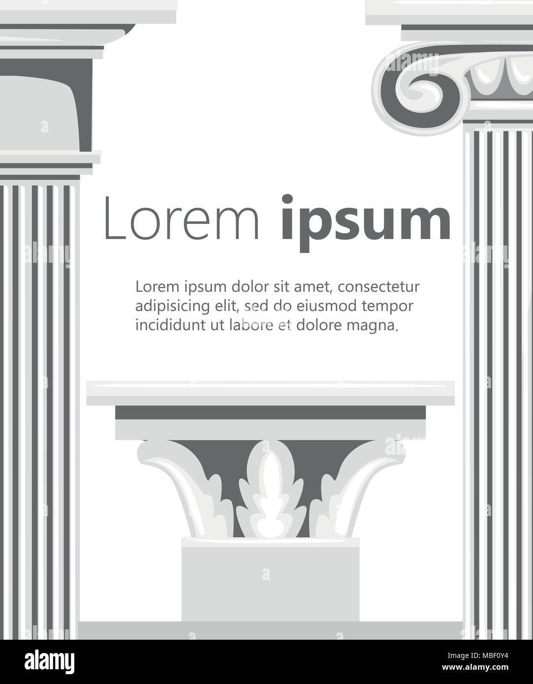 Classic antique columns. Vector illustration with place for your text ...