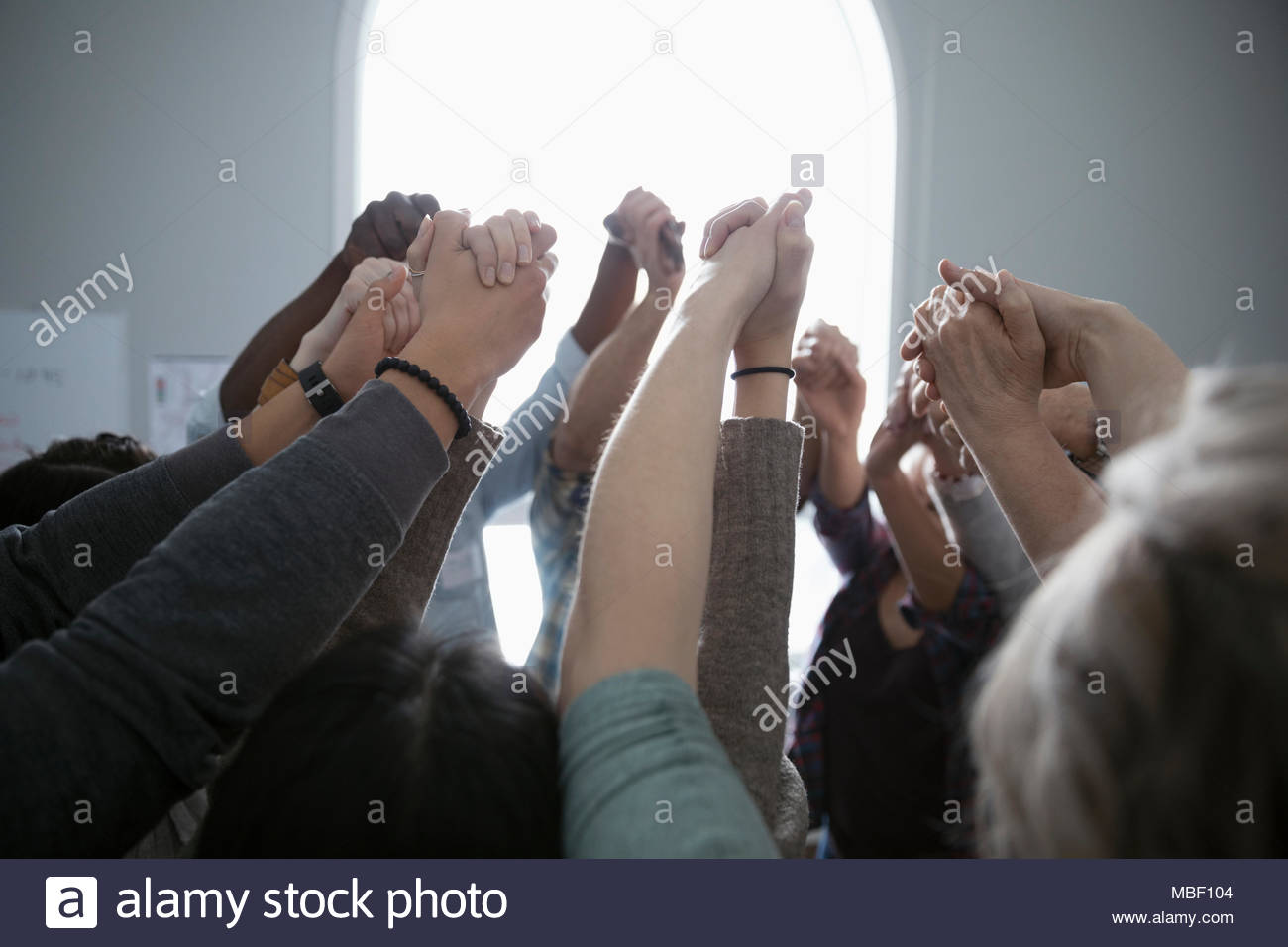 Caring community group overhead hi-res stock photography and images - Alamy