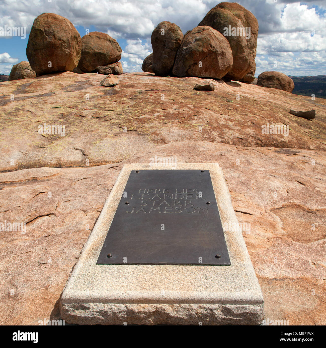 Grave of Leander Starr Jameson in Matobo National Park, Zimbabwe Stock ...