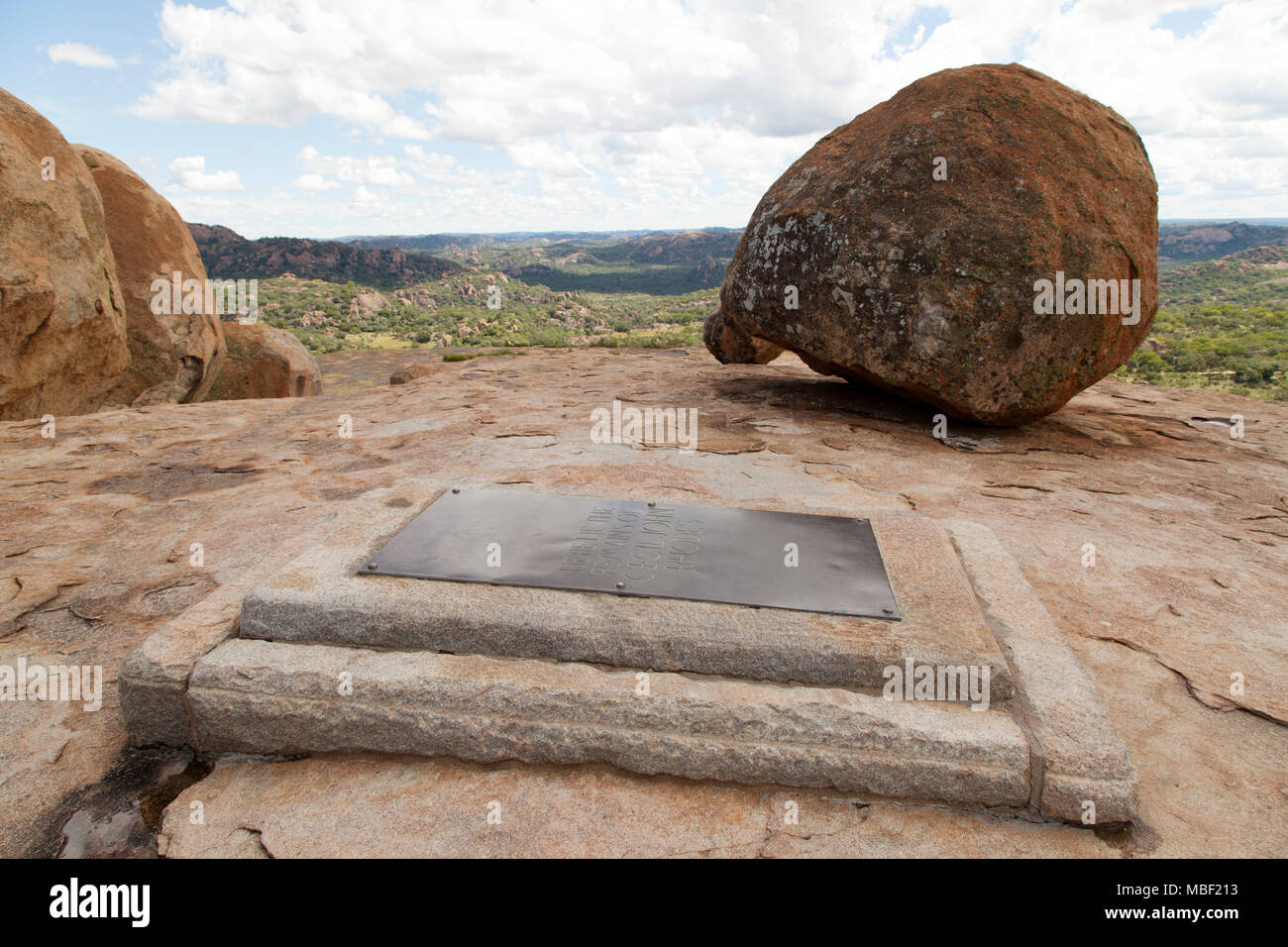 Grave of Cecil John Rhodes in Matobo National Park, Zimbabwe. The ...