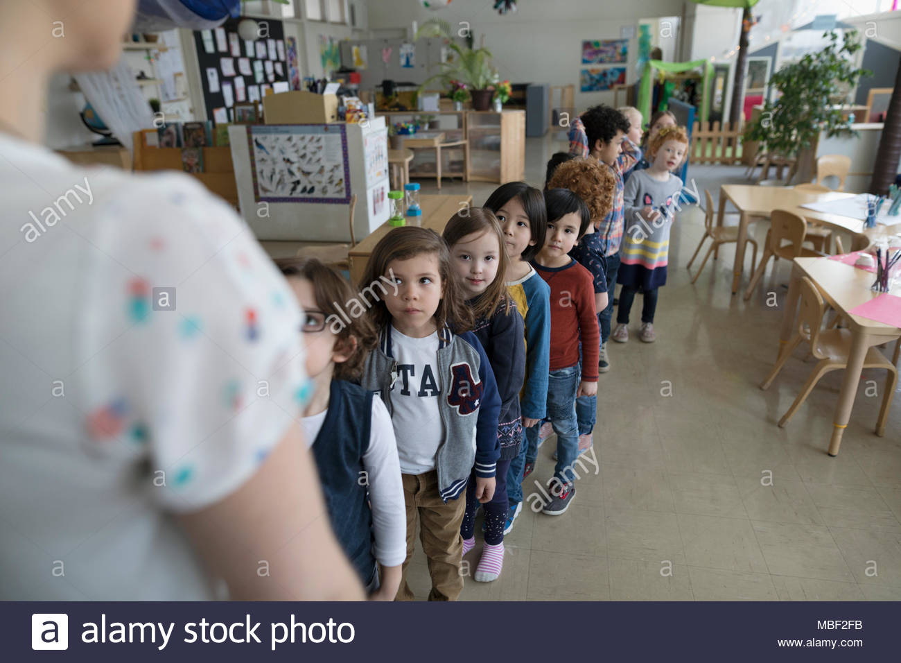 Lining up school hi-res stock photography and images - Alamy