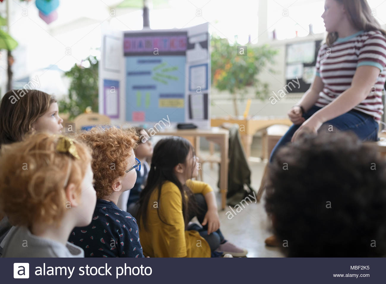 Boy girl classroom presentation hi-res stock photography and images - Alamy