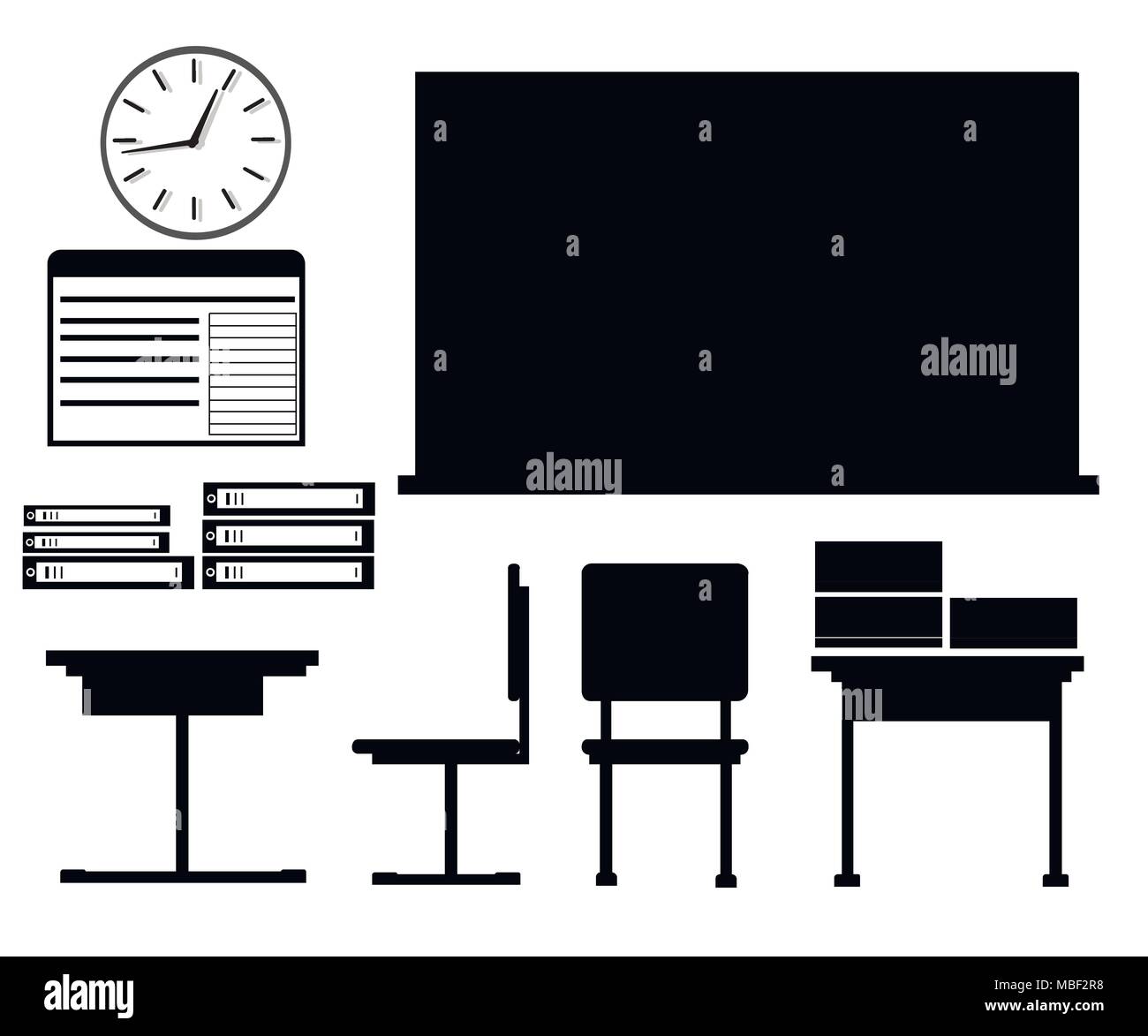 Classroom chairs silhouette Stock Vector Images - Alamy