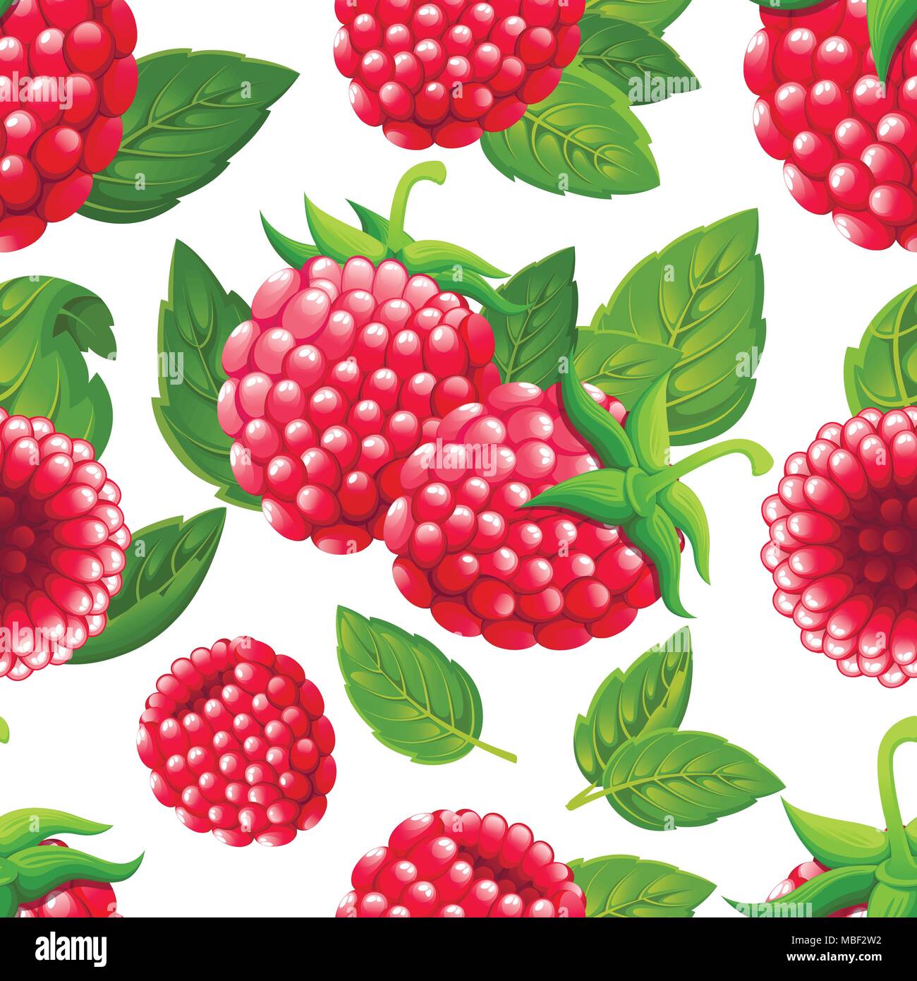 Seamless pattern of raspberry. Vector illustration of raspberry with ...