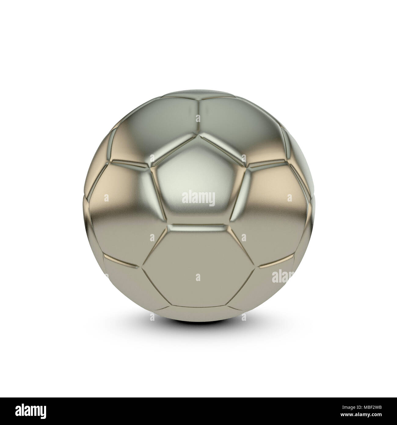 Silver soccer football. 3D Rendering Stock Photo - Alamy