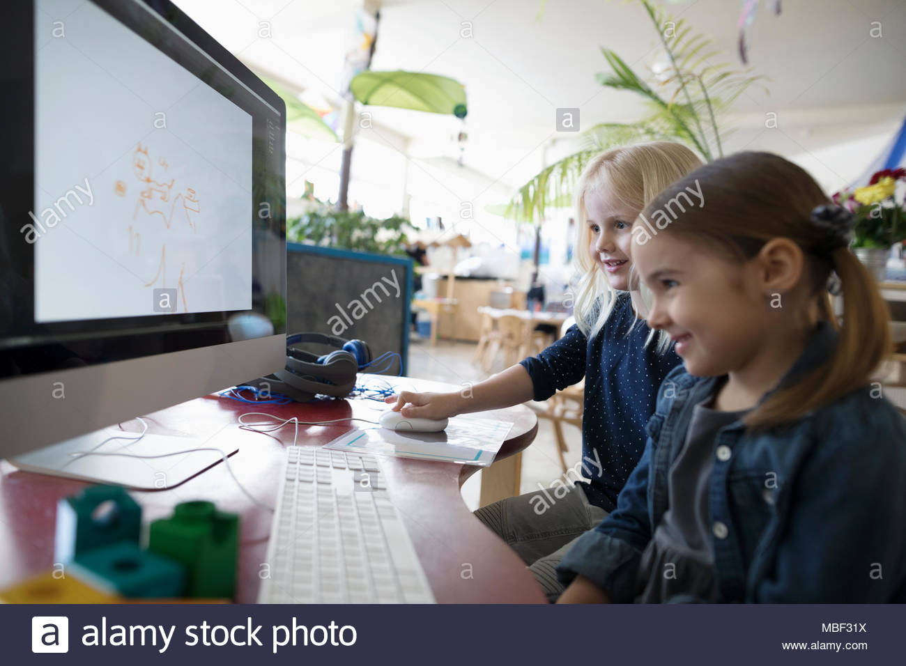 Computer in preschool classroom hi-res stock photography and images - Alamy
