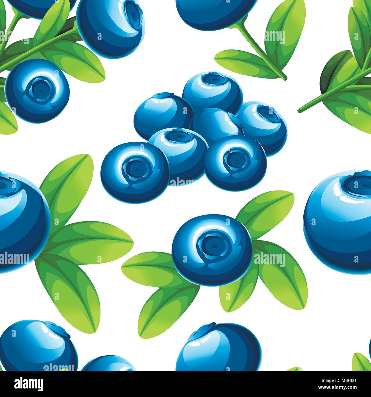 Seamless pattern of blueberries. Vector illustration of blueberry with ...