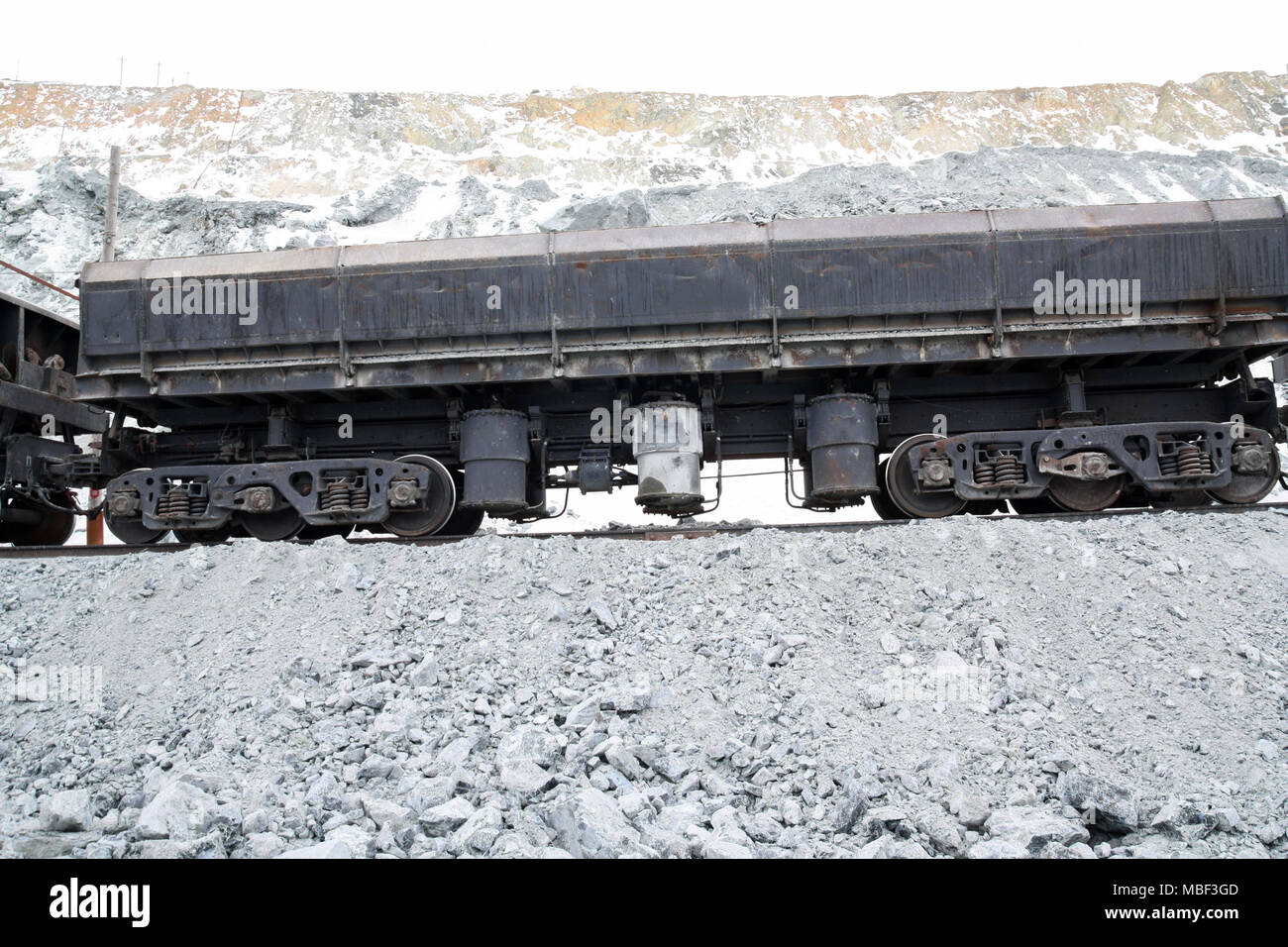 The car loaded with ore stands on the way in the quarry Stock Photo - Alamy