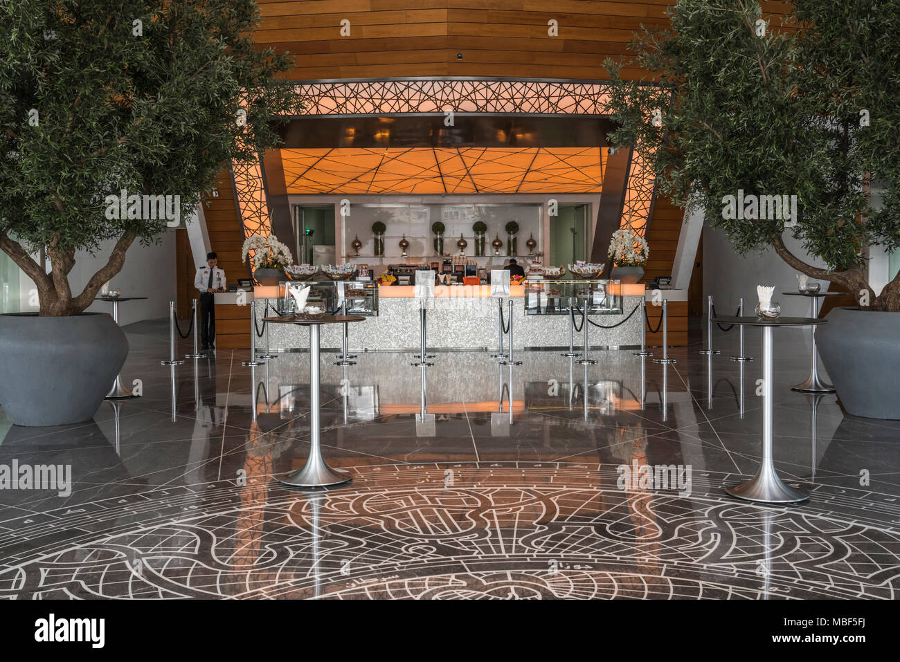 A coffe shop at the Dubai Opera building in downtown Dubai, UAE, Middle ...