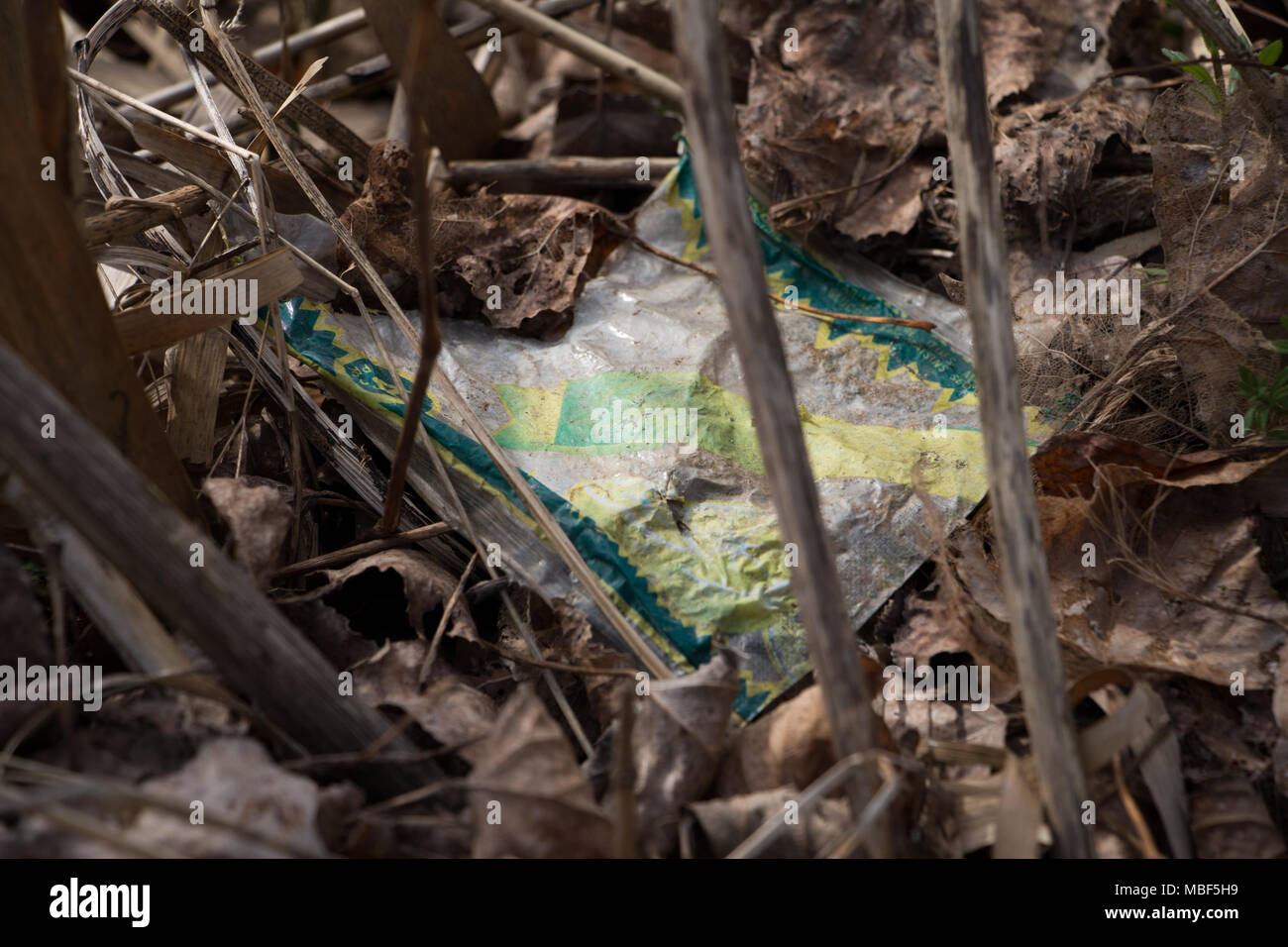 Plastic wrapping on the ground Stock Photo - Alamy