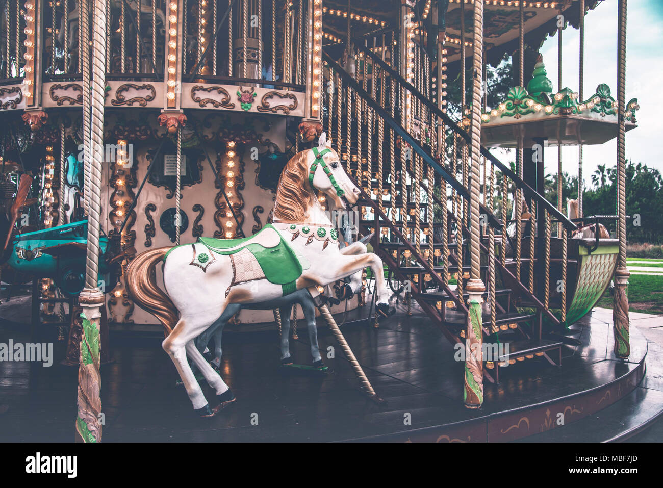 An old fashioned carousel in Nice, France Stock Photo - Alamy