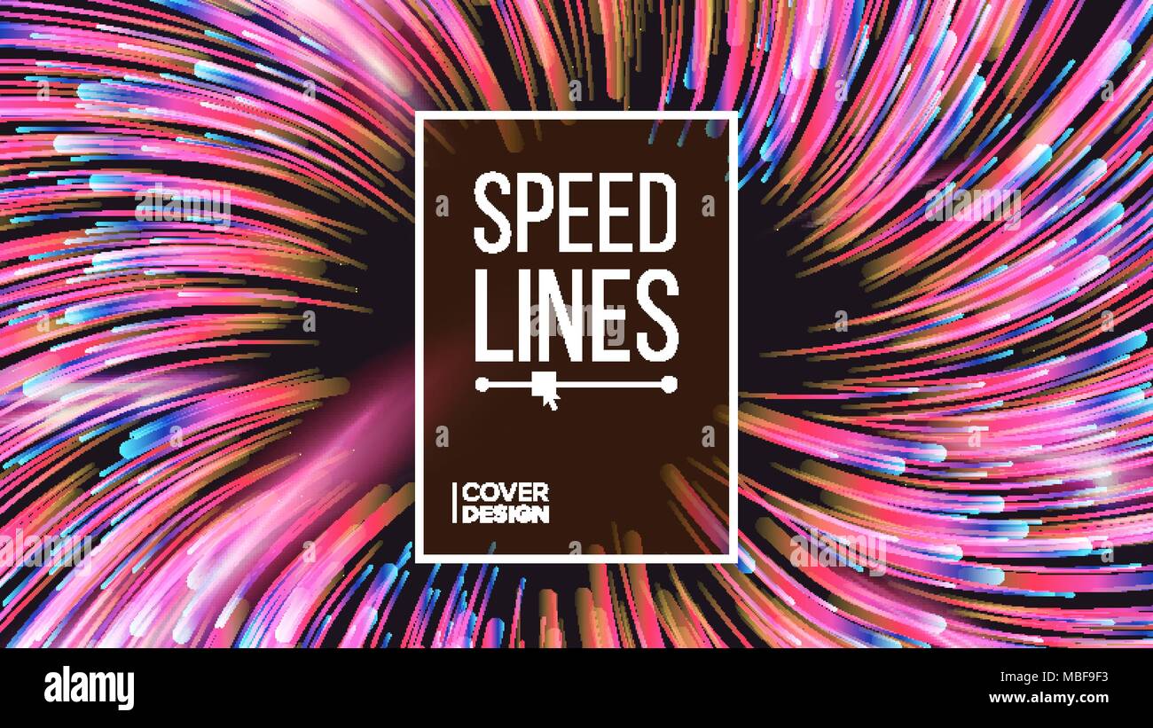 Abstract Speed Lines Vector. Dynamic Effect. Radial Geometric ...