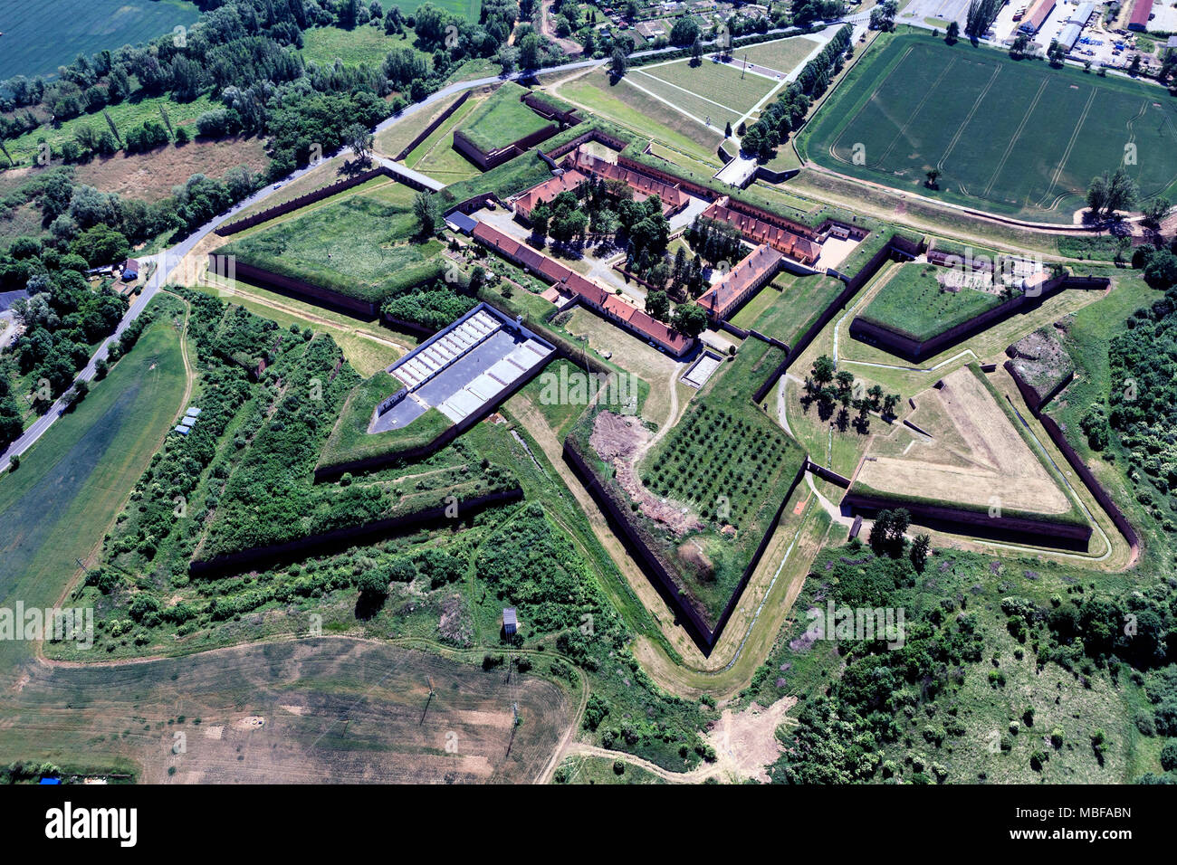 Small Fortress Terezin, Memorial Terezin, aerial view Stock Photo - Alamy