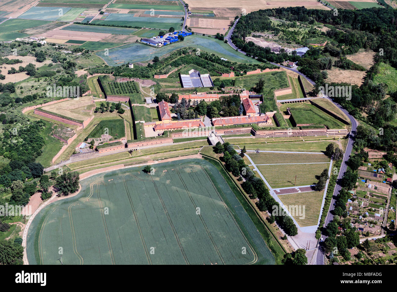 Small Fortress Terezin, Memorial Terezin, aerial view Stock Photo - Alamy