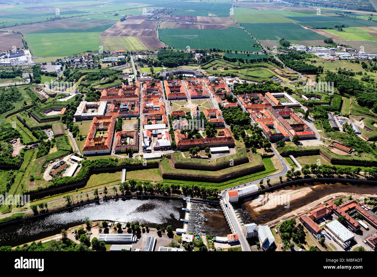 Terezin City, aerial view Stock Photo - Alamy