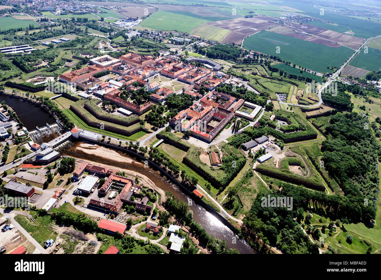 Terezin City, aerial view Stock Photo - Alamy
