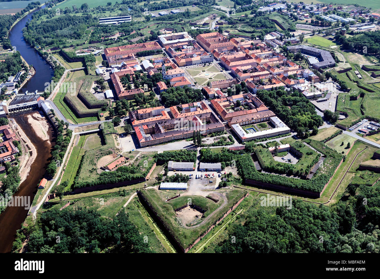 Terezin City, aerial view Stock Photo - Alamy