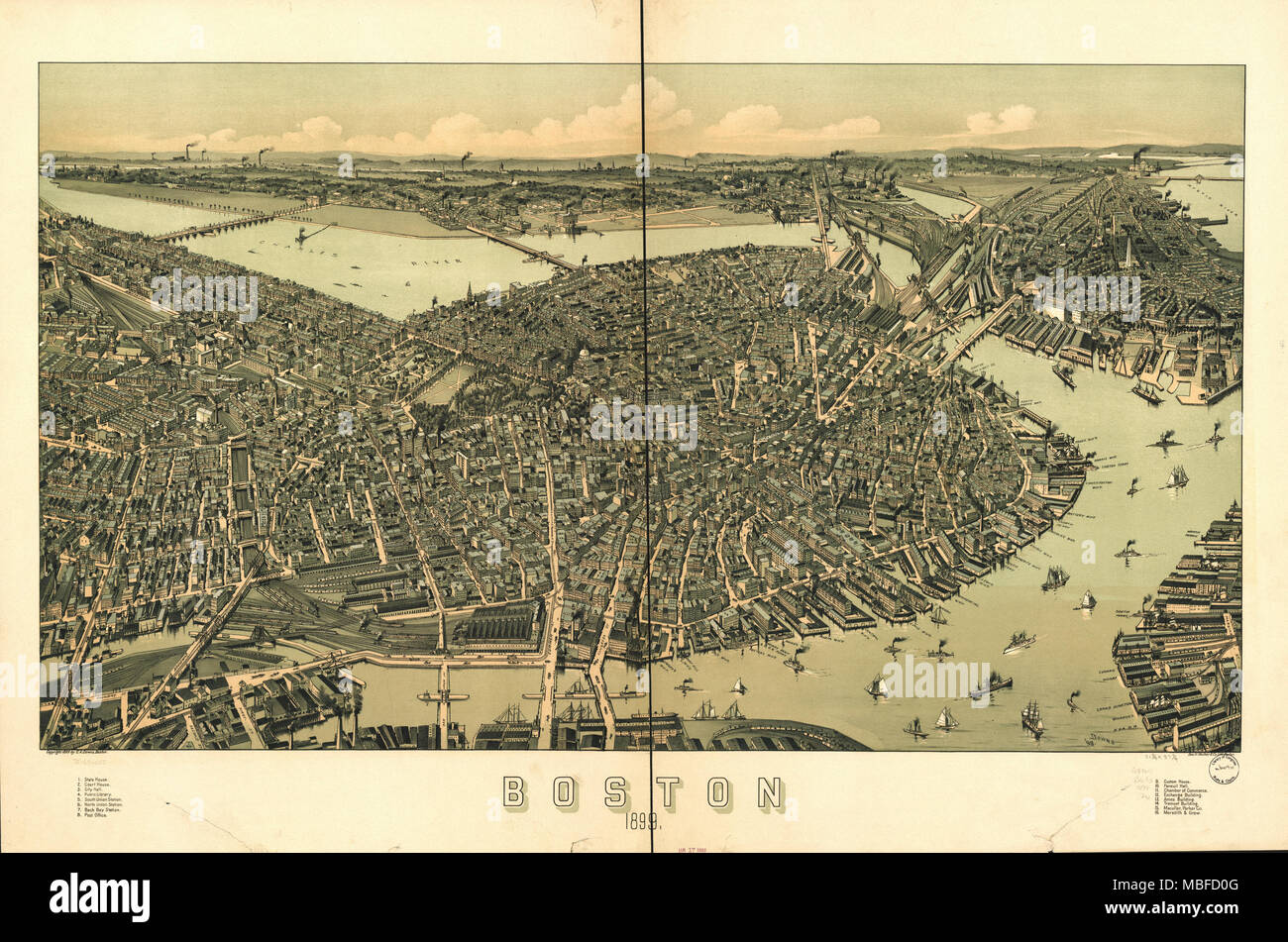 Boston birds eye hi-res stock photography and images - Alamy