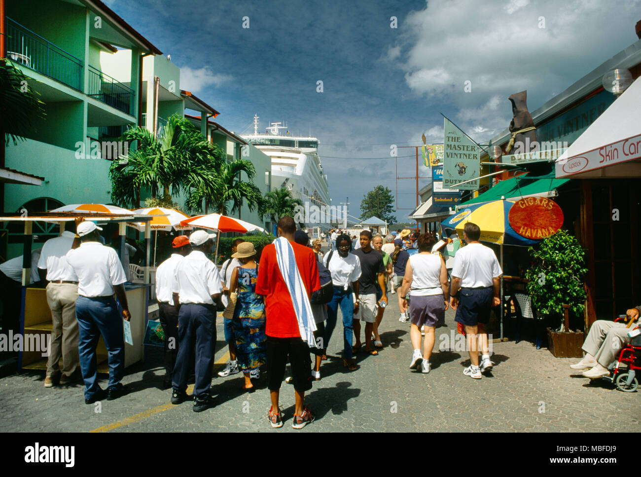 St Johns Antigua Local People And Tourists Shopping Stock Photo - Alamy