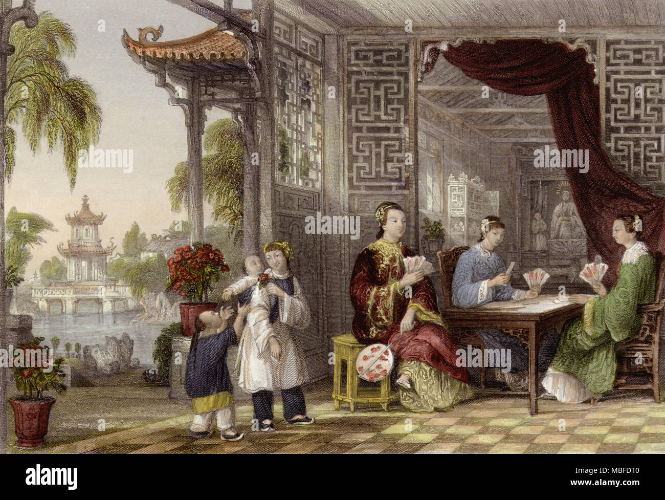 Ladies at cards Stock Photo - Alamy