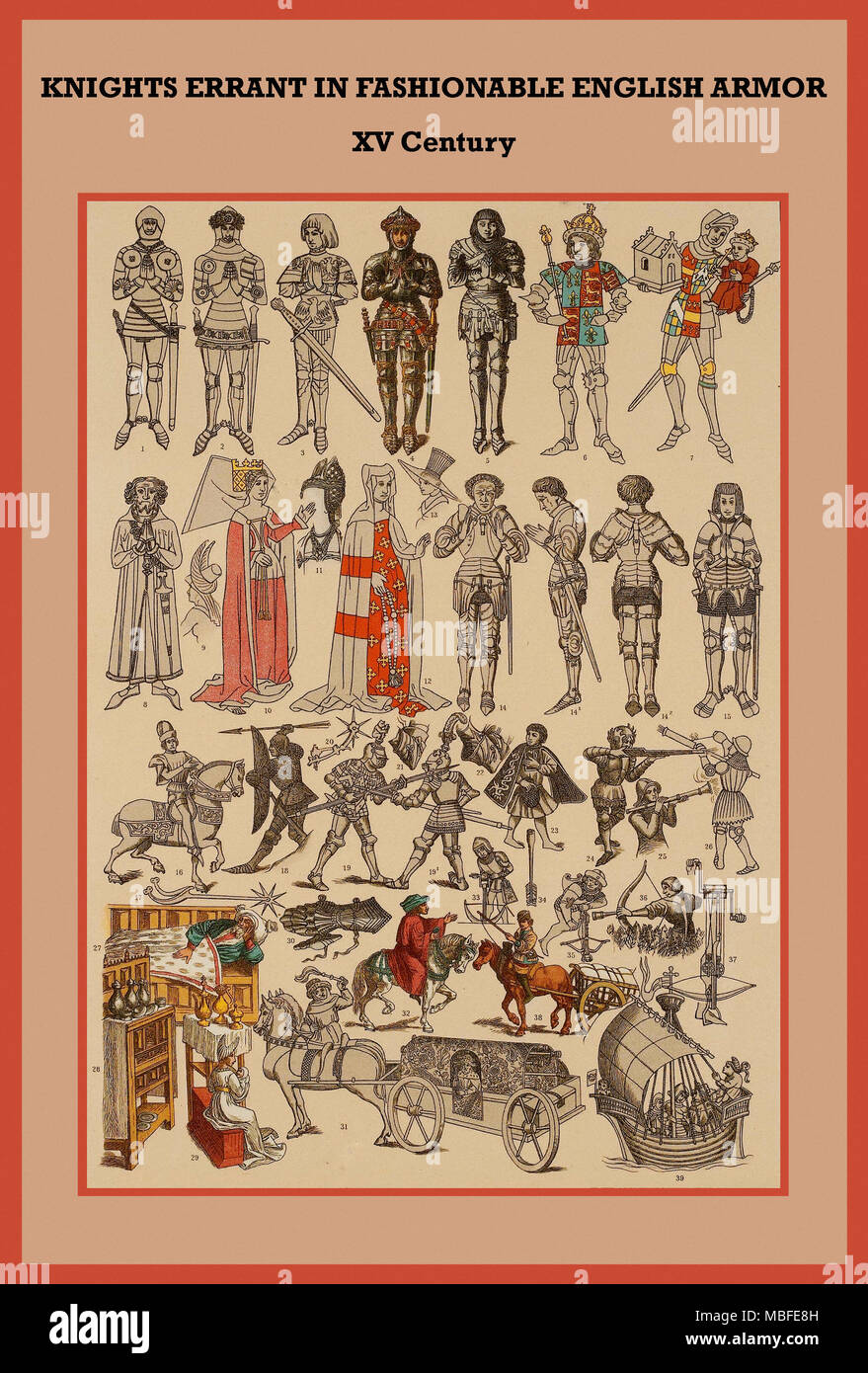 Knights errant in Fashionable English armor XV Century Stock Photo - Alamy