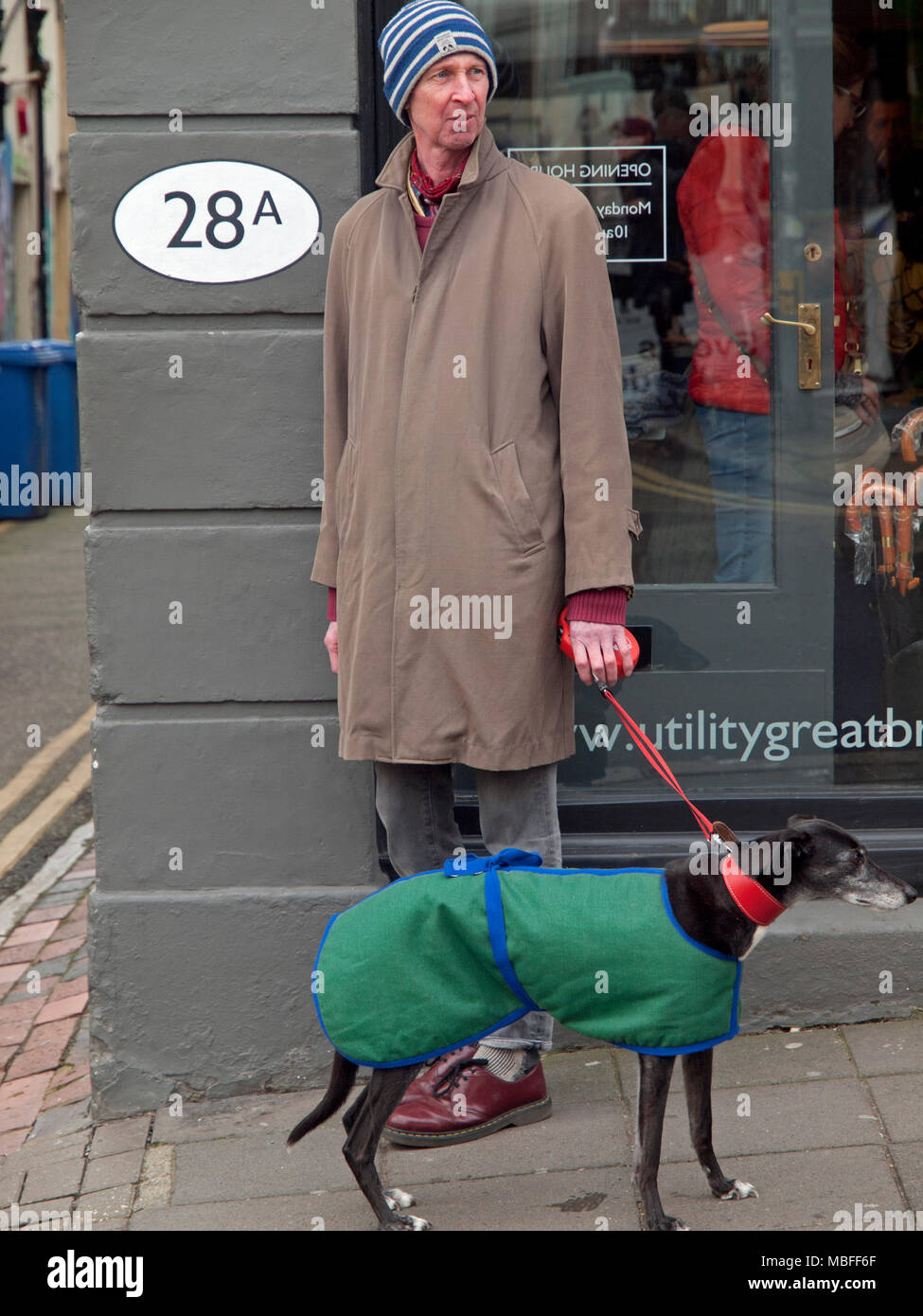 A man and his dog in the North Laine area of Brighton Stock Photo - Alamy