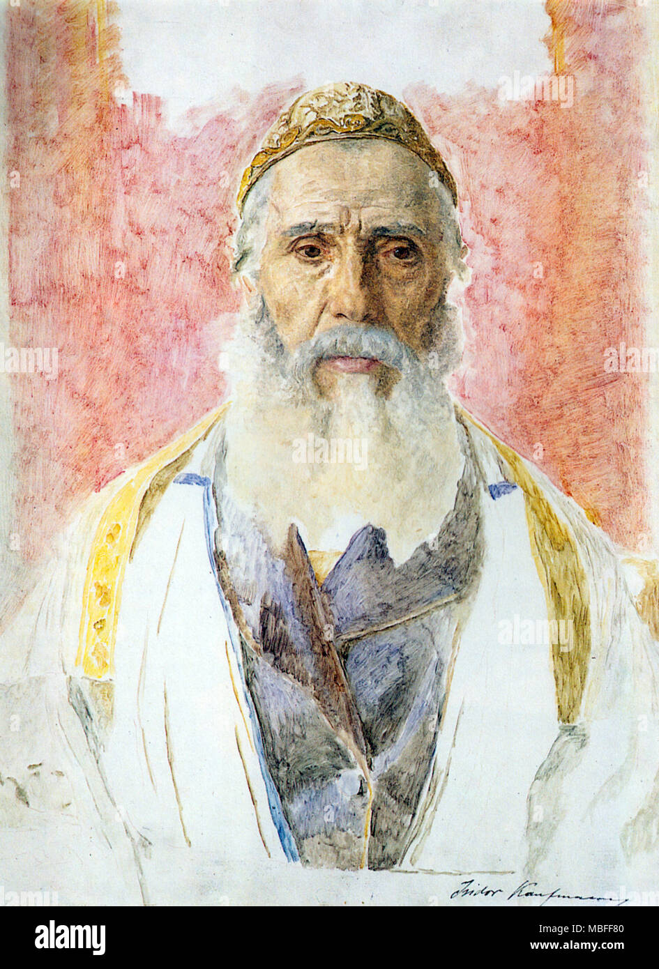 Rabbi in white frock Stock Photo - Alamy