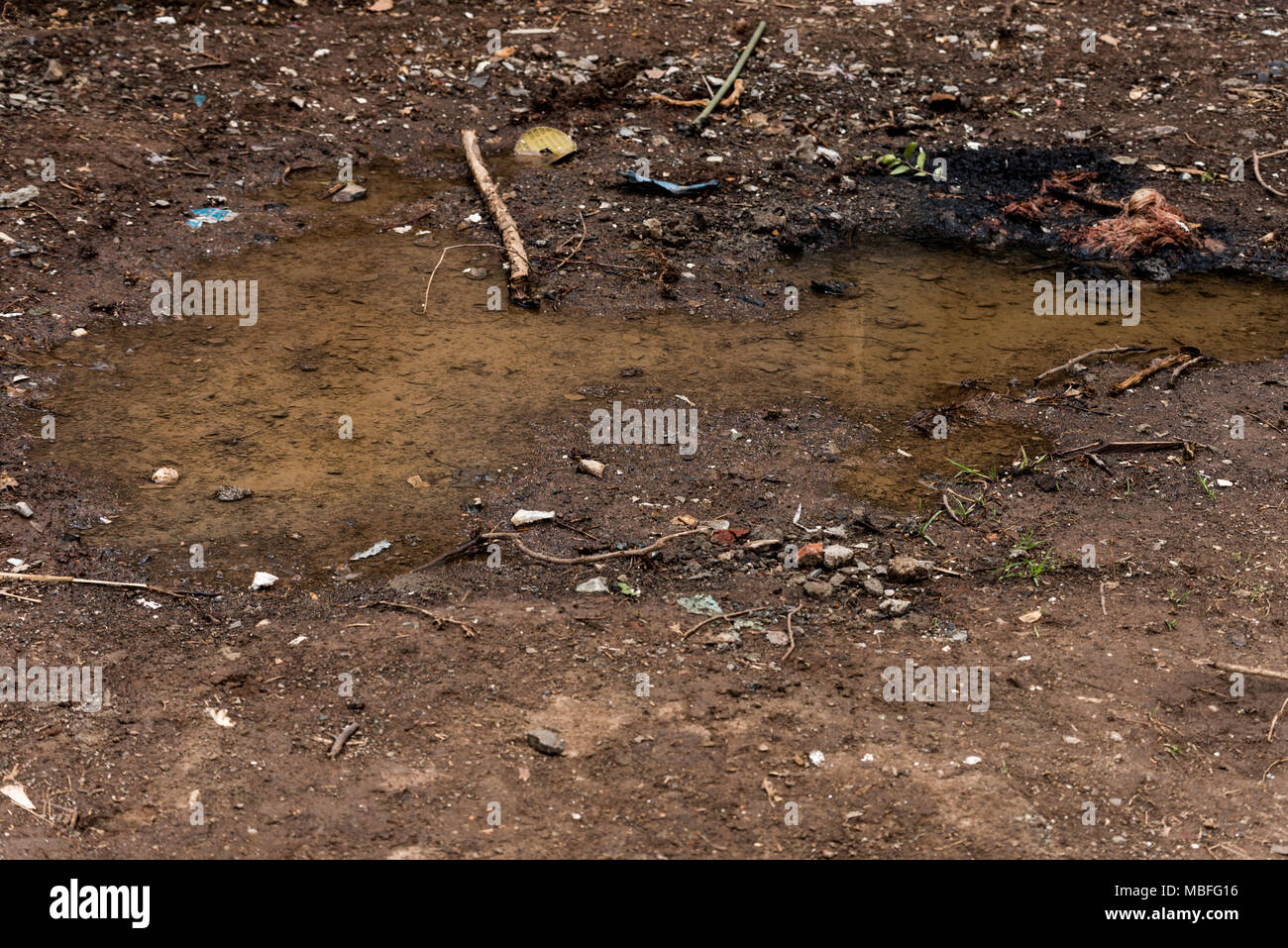 Dirty water on roadside due to rain in Addis Ababa, Ethiopia Africa ...