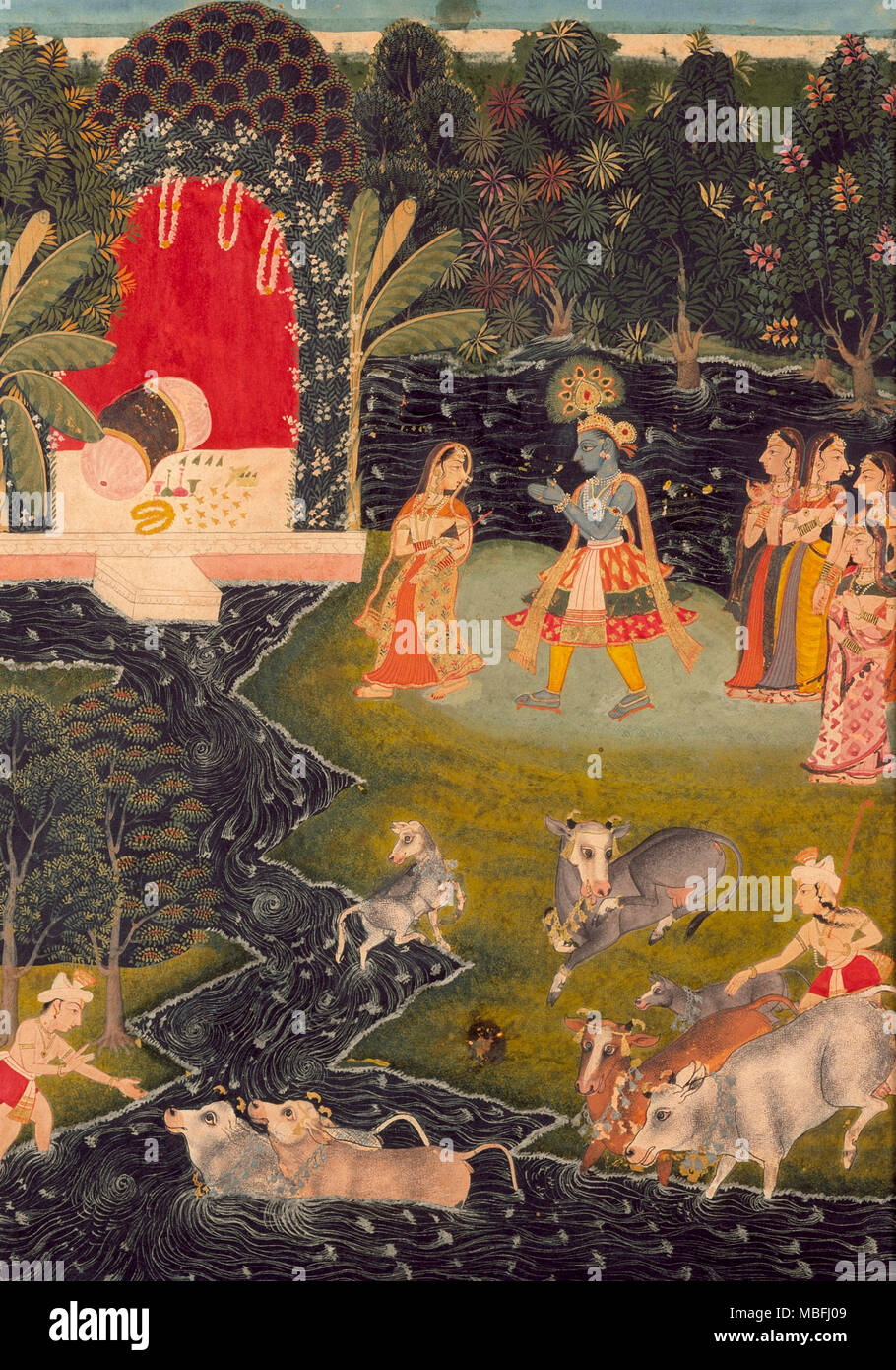 Dalliance in Vrindavan Stock Photo - Alamy