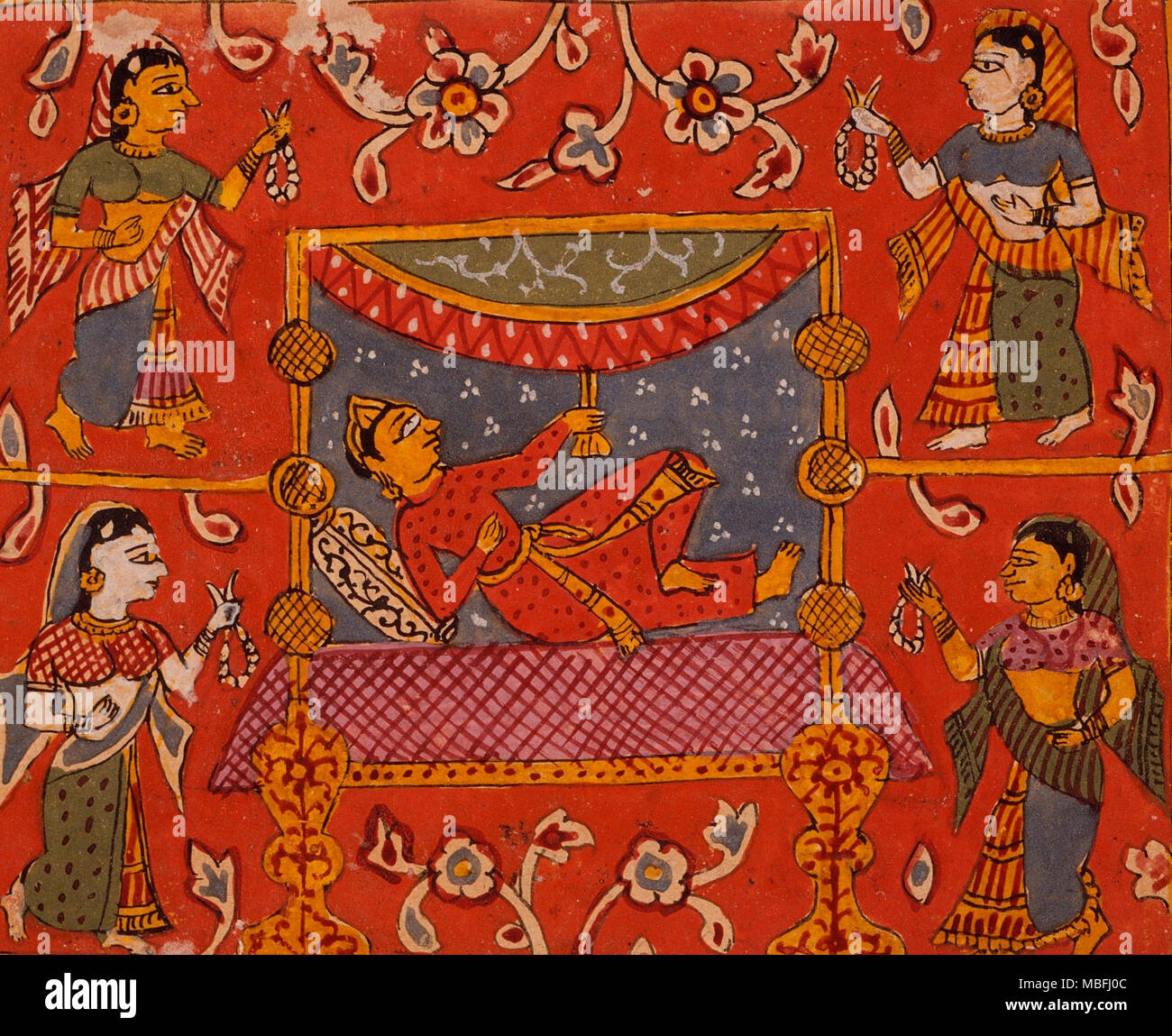 Reclining God with Attendants Stock Photo - Alamy