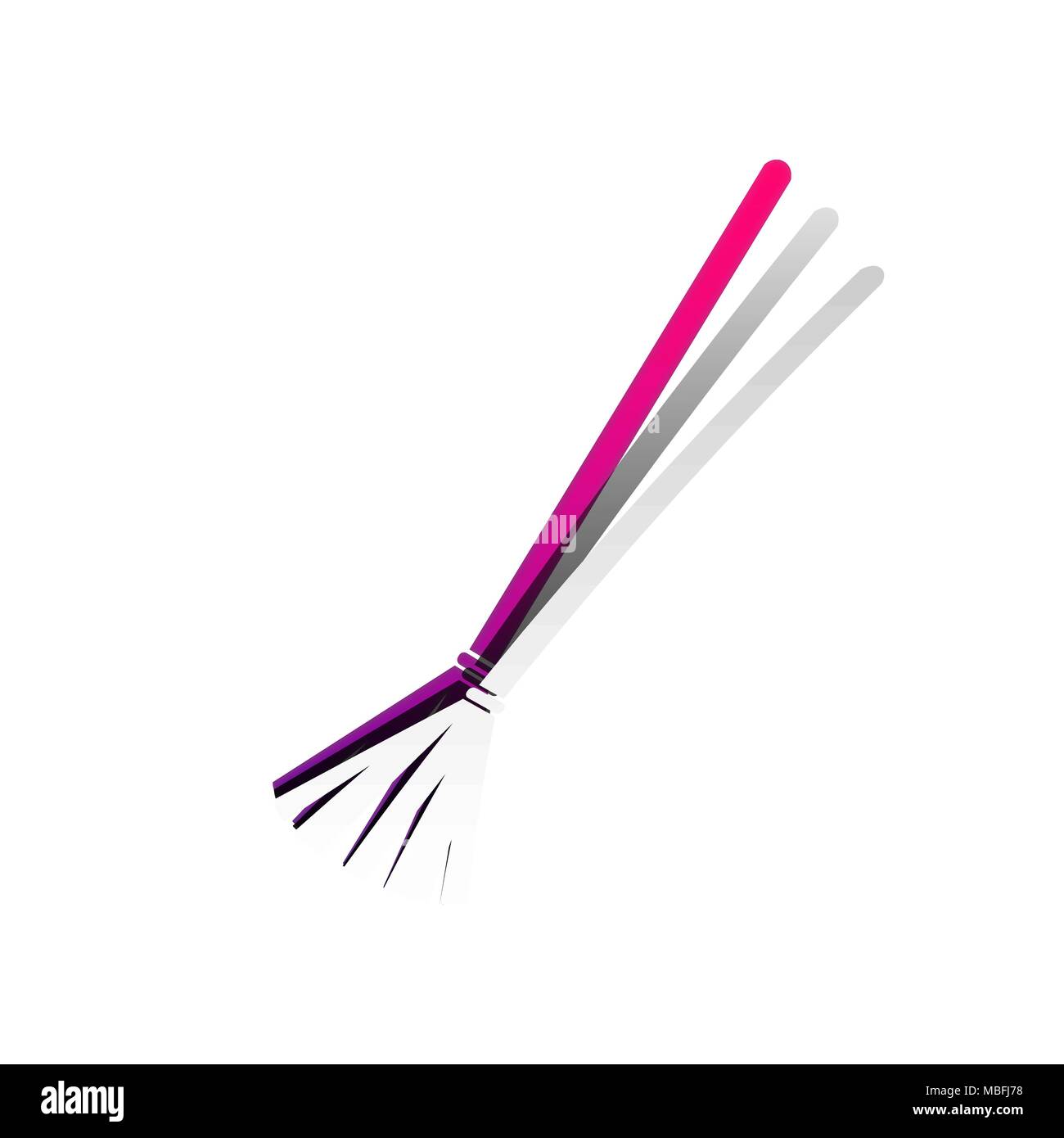 Sweeping broom sign. Vector. Detachable paper with shadow at underlying ...