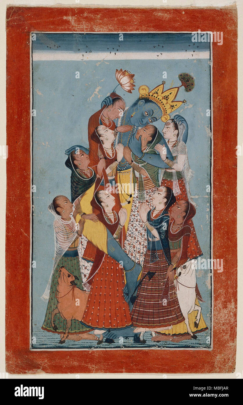 Krishna embracing the gopis hi-res stock photography and images - Alamy