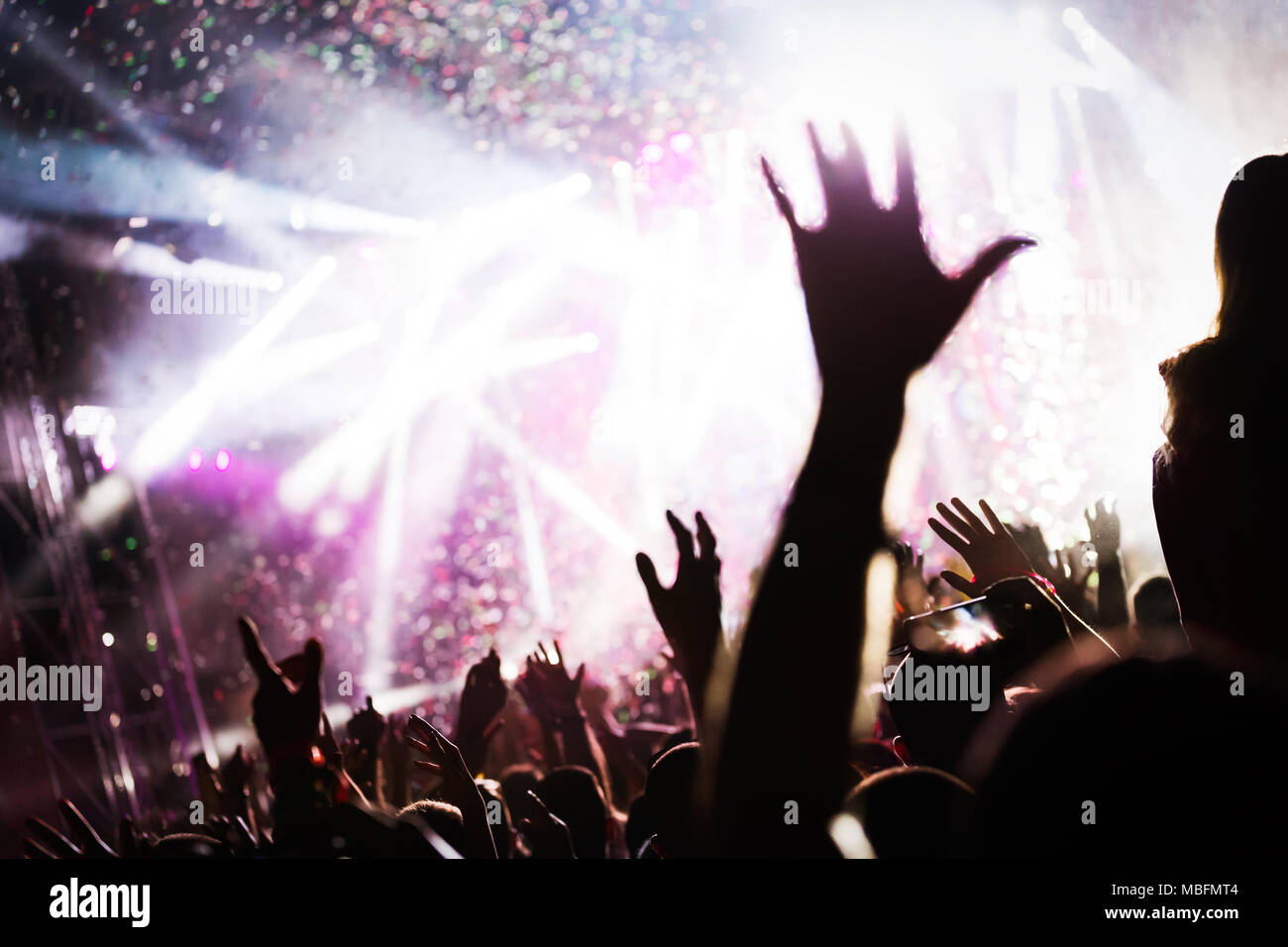 Picture of party people at music festival Stock Photo - Alamy