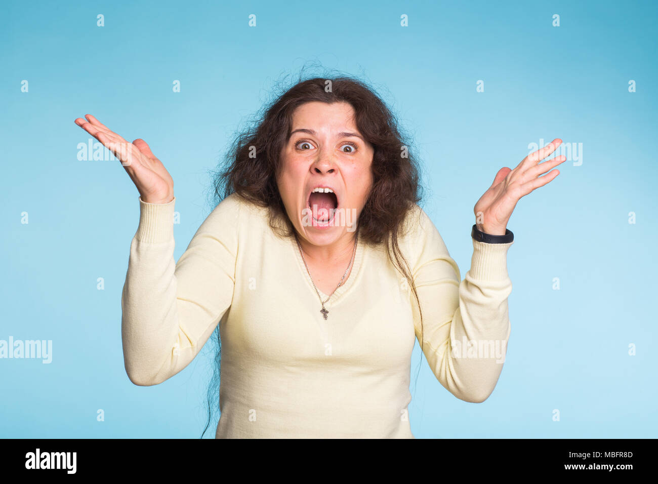 Furious angry woman with rage and frustration Stock Photo - Alamy