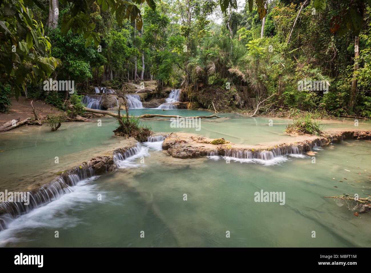 Cascades of waterfalls in laos hi-res stock photography and images - Alamy