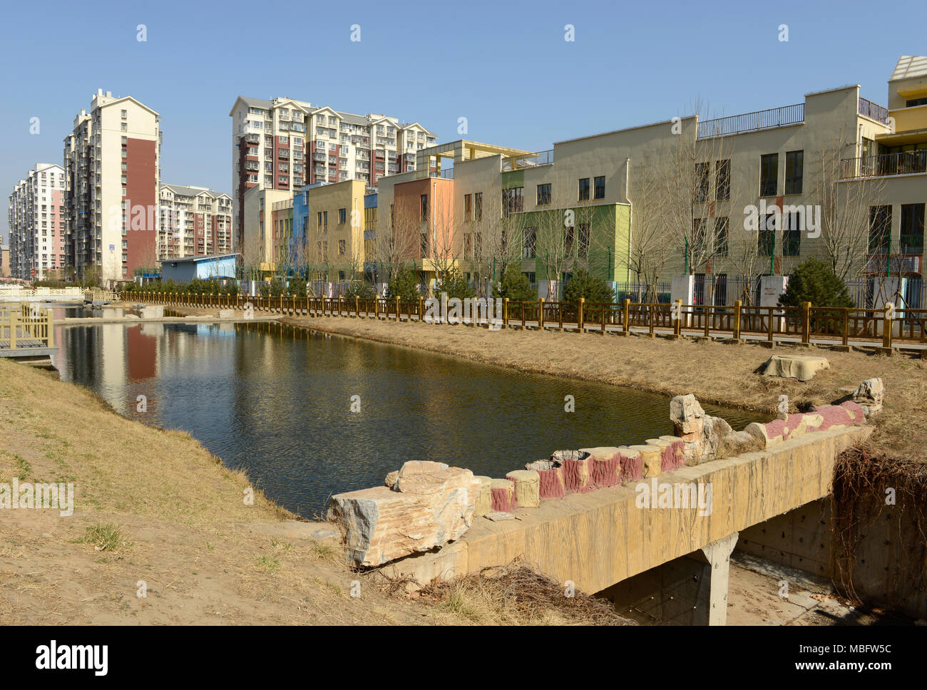 Apartment buildings in Shichang suburb, western Beijing, China Stock ...