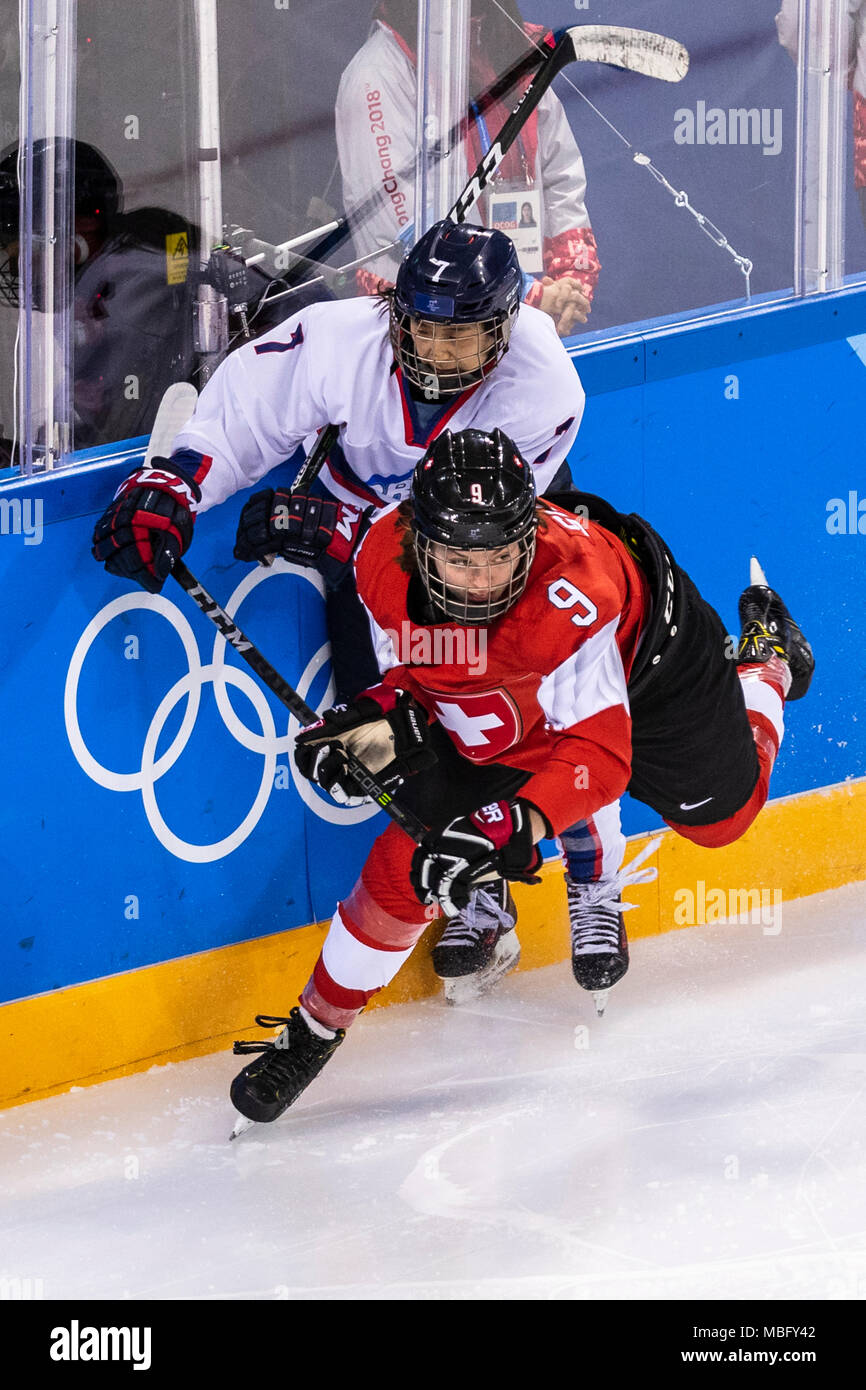 Shannon Sigrist (SUI) #9 and Danelle Im (KOR) #7 during Korea ...