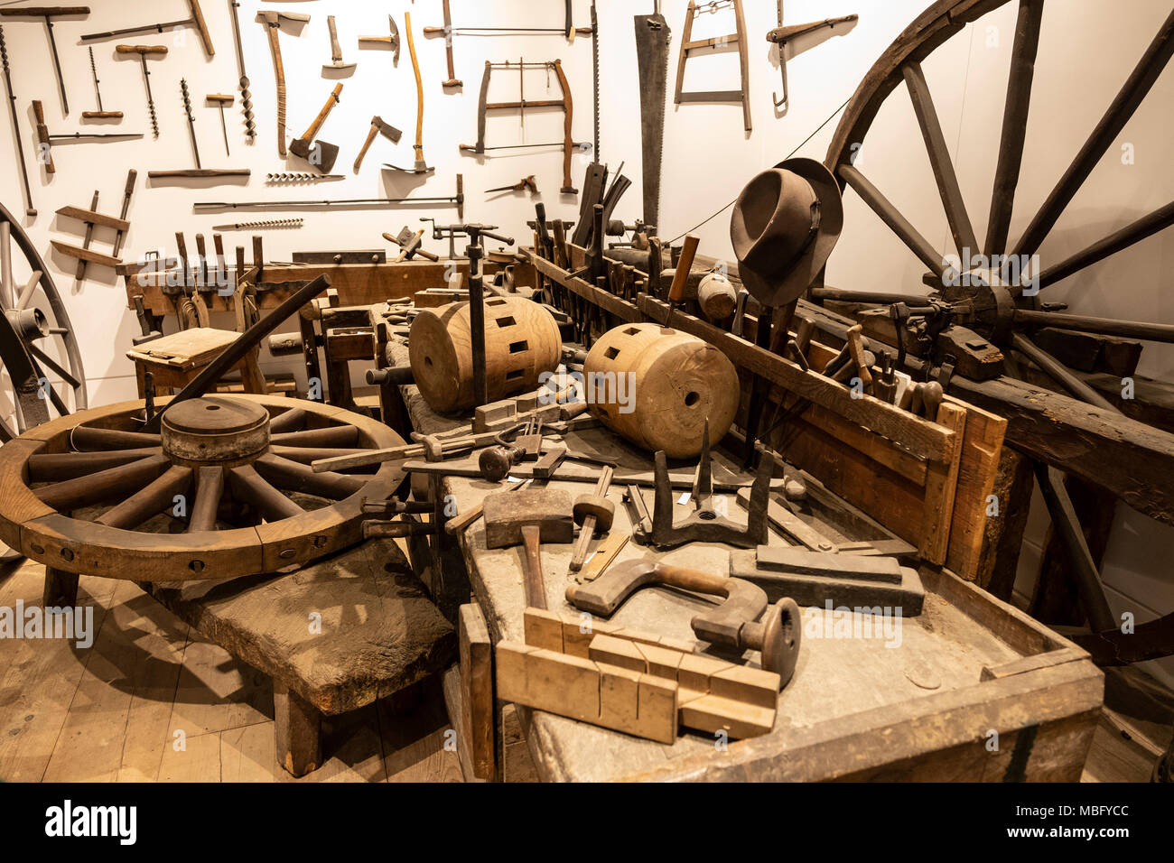 Blacksmith Exhibits inside Cliffe Castle Museum, Keighley, Bradford ...