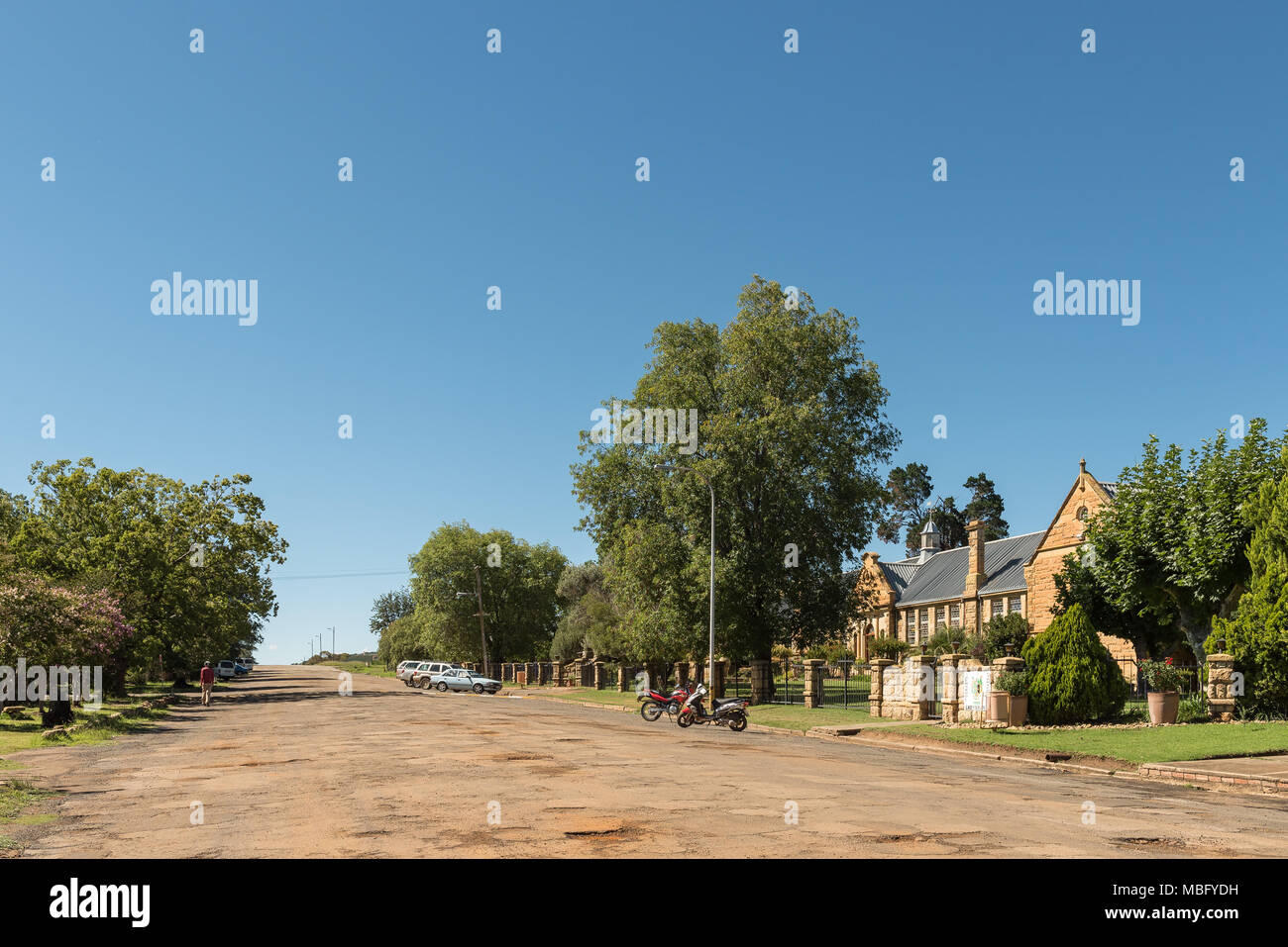 LADYBRAND, SOUTH AFRICA - MARCH 12, 2018: A street scene with the ...