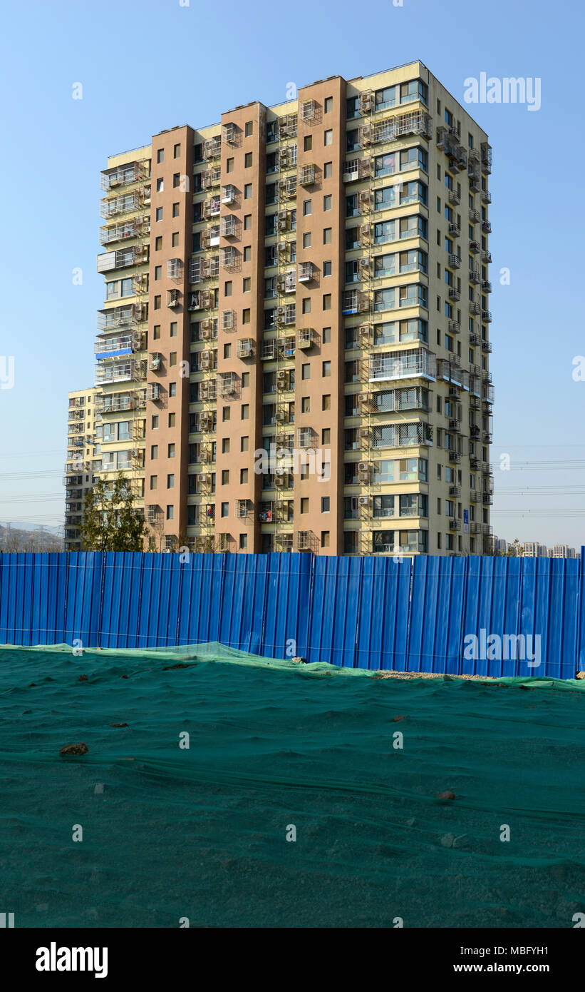 New build apartment blocks near completion by Shang'an maglev station ...