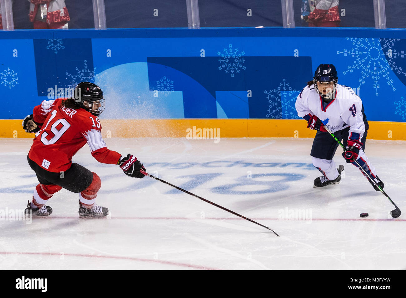 Jiyeon Choi (KOR) #10 and Christine Meier (SUI) #19 during Korea ...