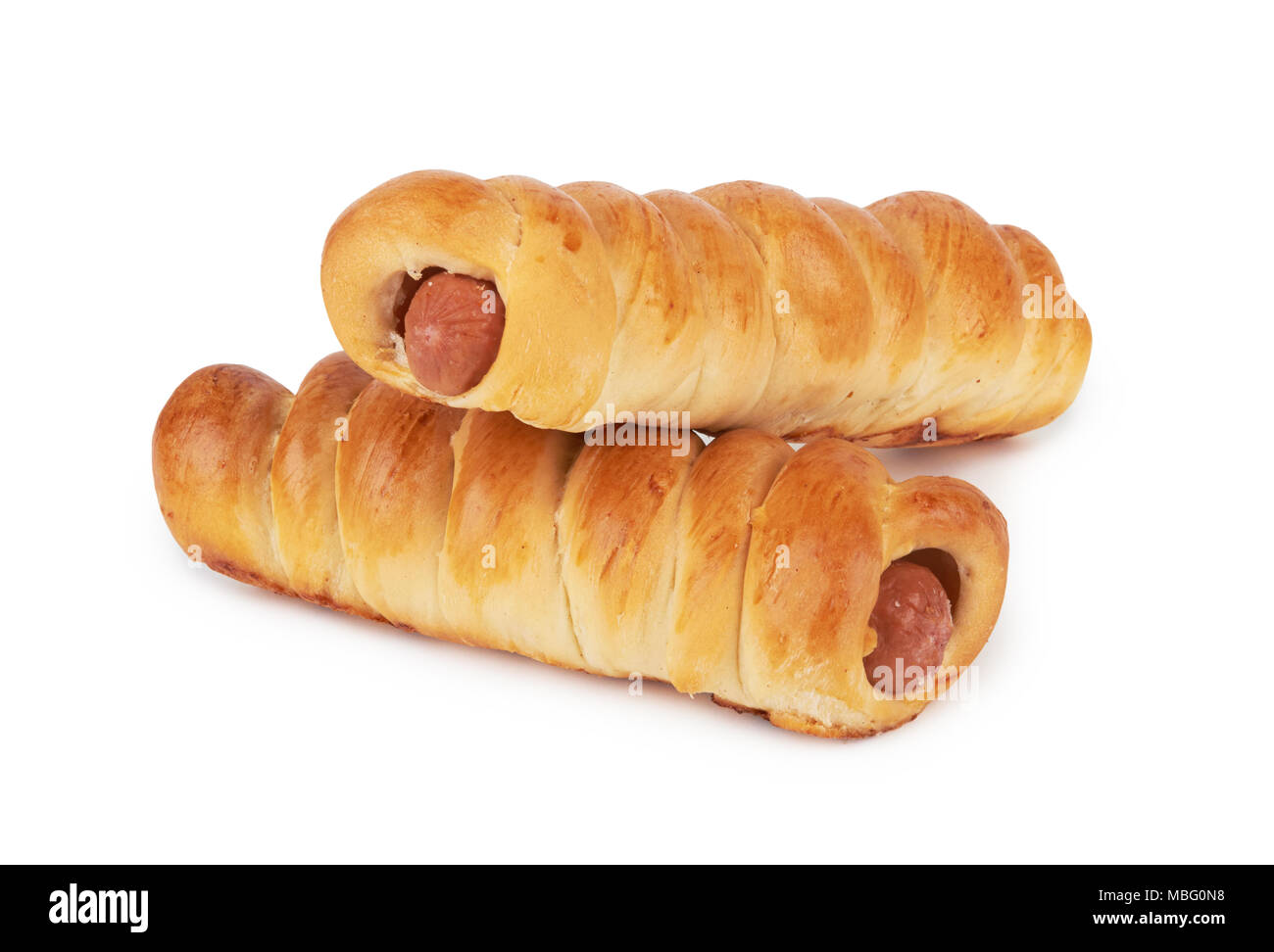 sausage buns isolated on a white background Stock Photo - Alamy