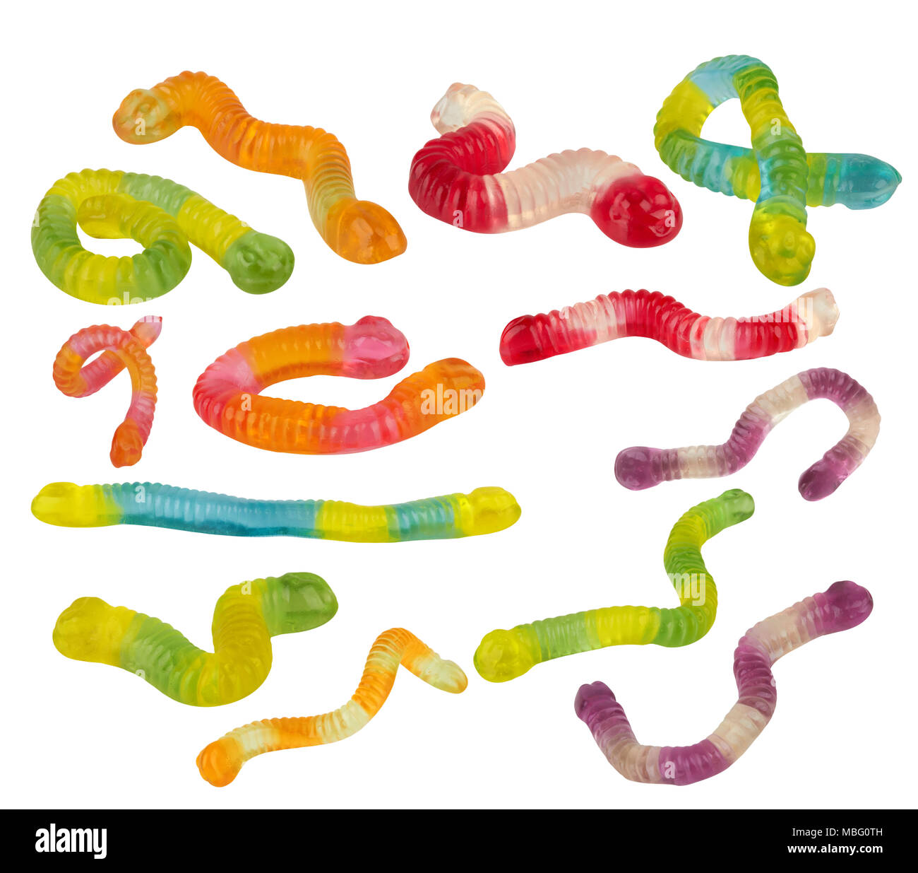 colorful neon gummy candies isolaten on white background Stock Photo ...